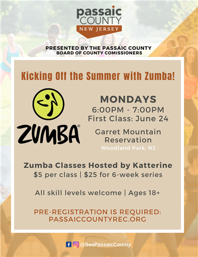 Passaic County Parks & Recreation: Summer 2024 Adult Zumba with Katty ...