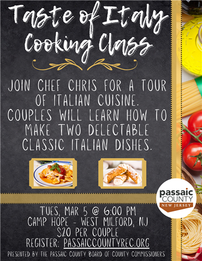 Passaic County Parks & Recreation: Taste of Italy Cooking Class